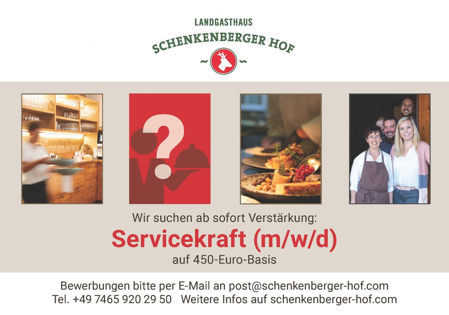 SERVICEKRAFT ALS AUSHILFE AUF 520 EURO-BASIS GESUCHT! - Landgasthaus ...